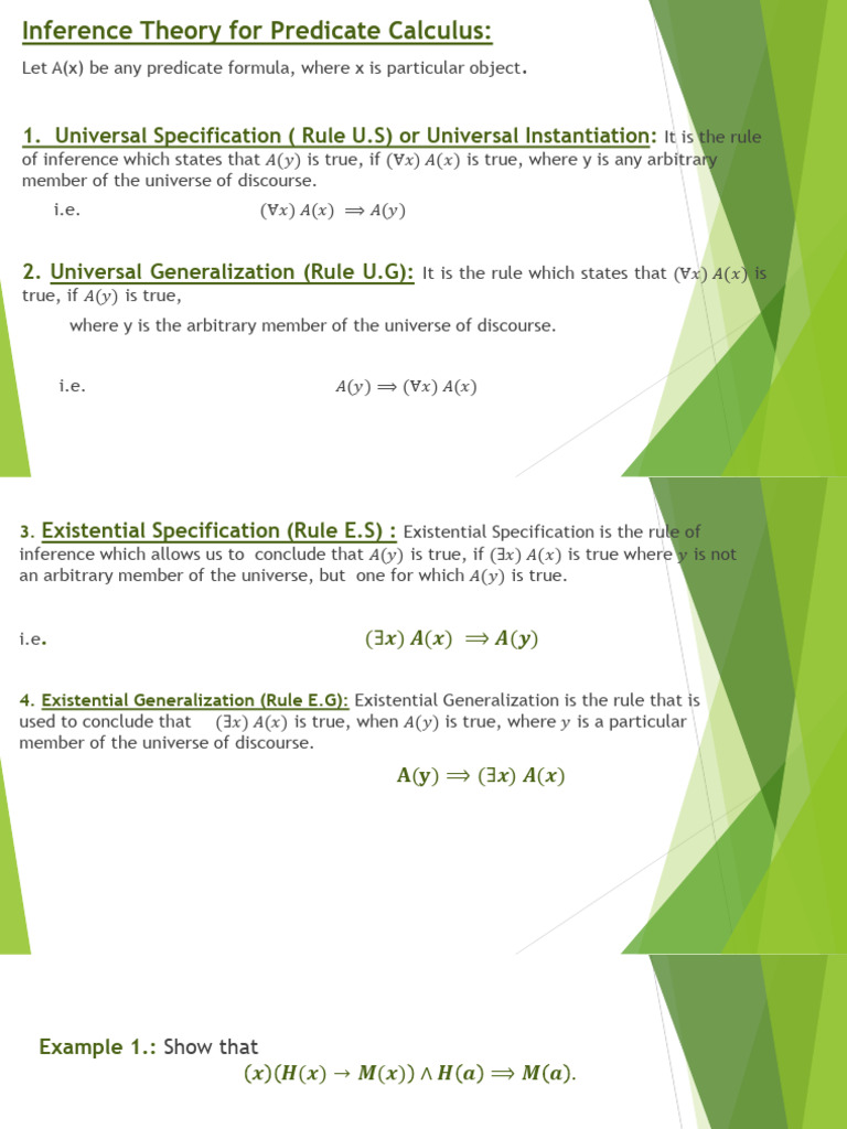 FALLSEM2022-23 BMAT205Lference Theory For Predicate Calculus | PDF | Argument | Deductive Reasoning