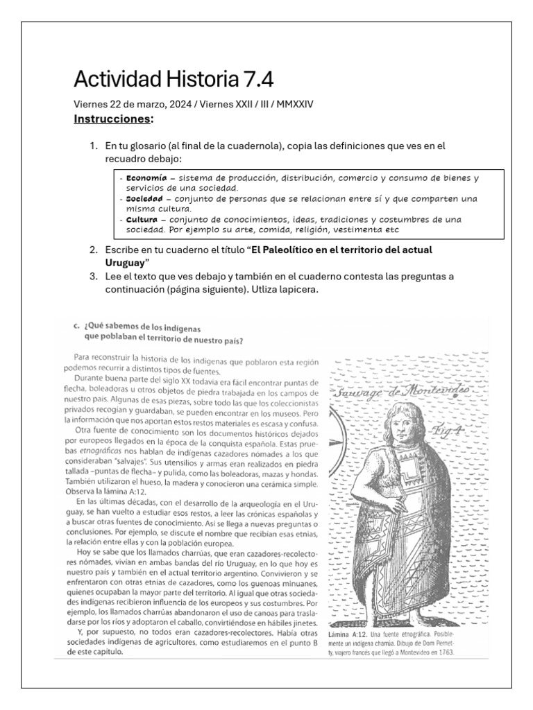 Actividad Historia 7-4 Viernes 22 Marzo | PDF | Viajes y turismo | Historia
