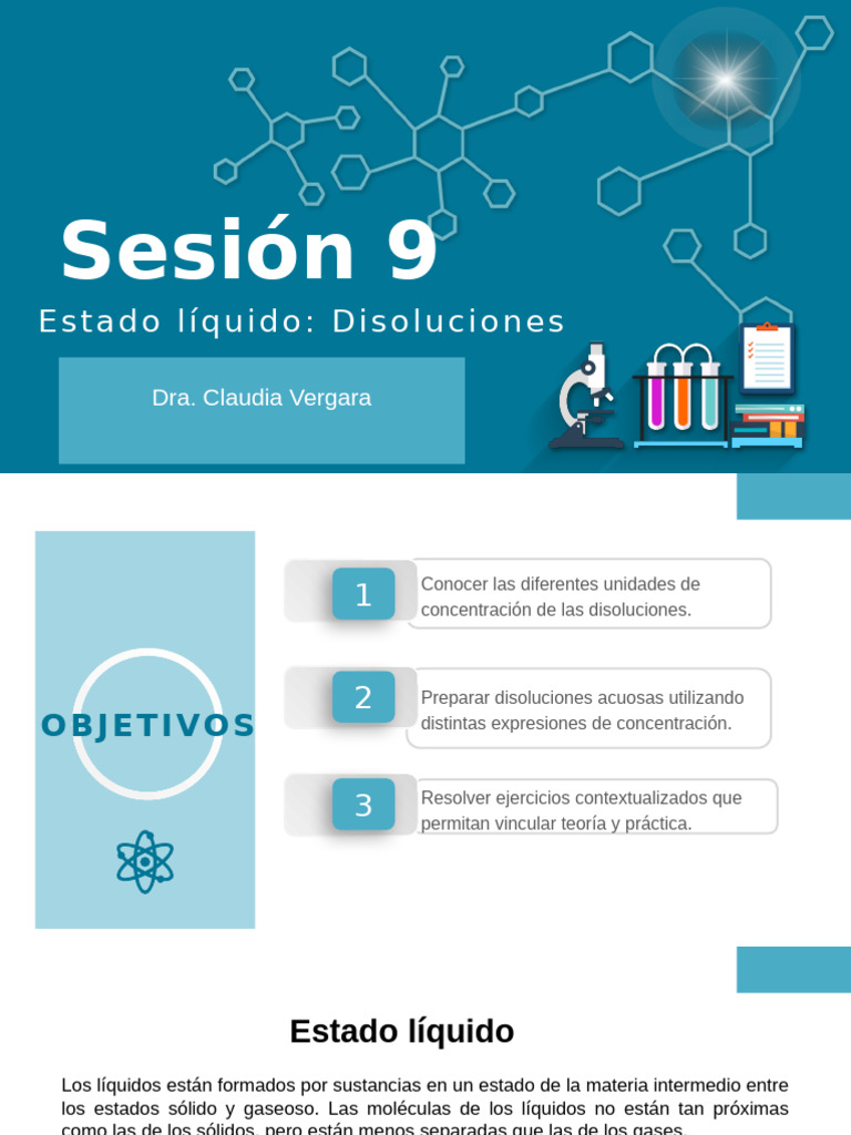 Sesión 9 Disoluciones | PDF | Concentración | Mezcla