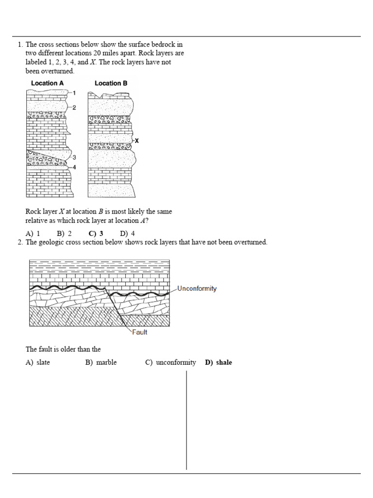 Correlation Index Fossils and Unconformities Answers | PDF | Geology ...
