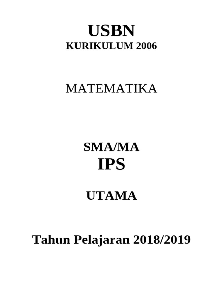 SOAL LINK-SMA-MAT-IPS-Kur2006-UTM-1819 | PDF