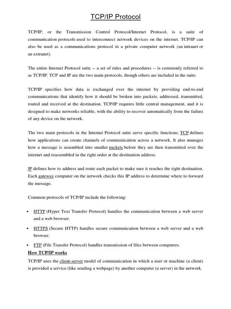 TCP-IP | PDF | Internet Protocol Suite | Computer Network
