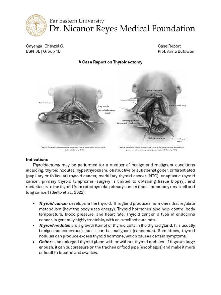 Thyroidectomy: Indications and Care | PDF | Thyroid | Hyperthyroidism