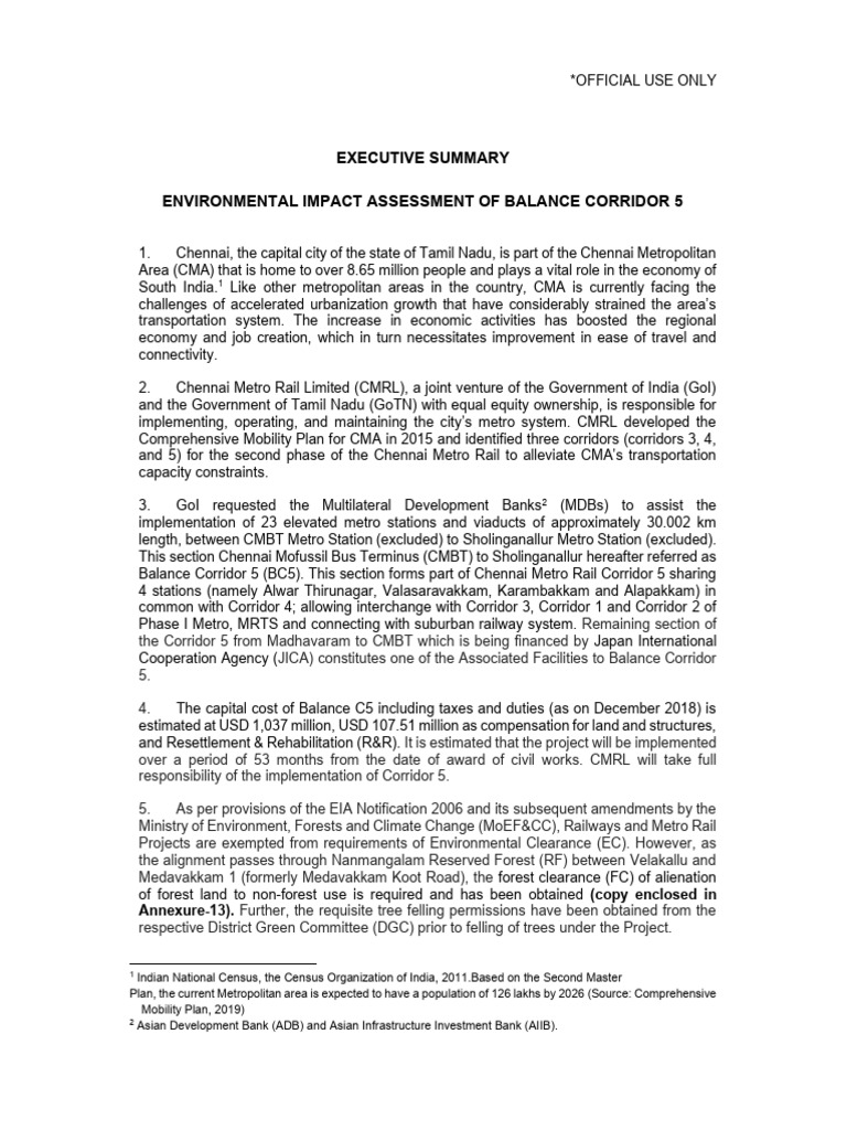 Metro Corridor 5: Environmental Impact | PDF | Climate Change ...