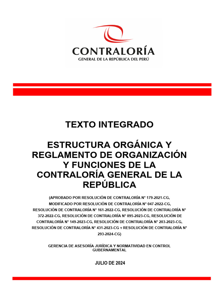 Rof Integrado 2024-07 | PDF | Regulación | Contralor