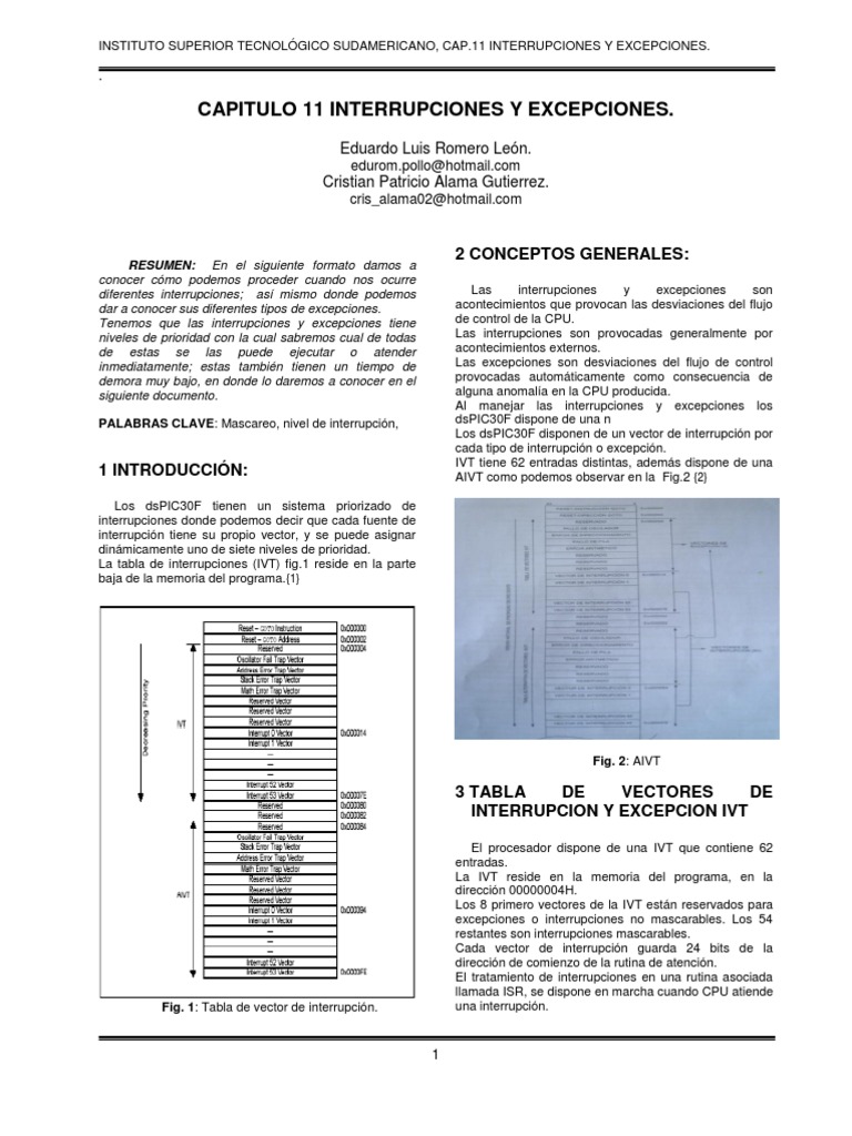 Interrupciones y Excepciones | PDF | Poco | Unidad Central de procesamiento