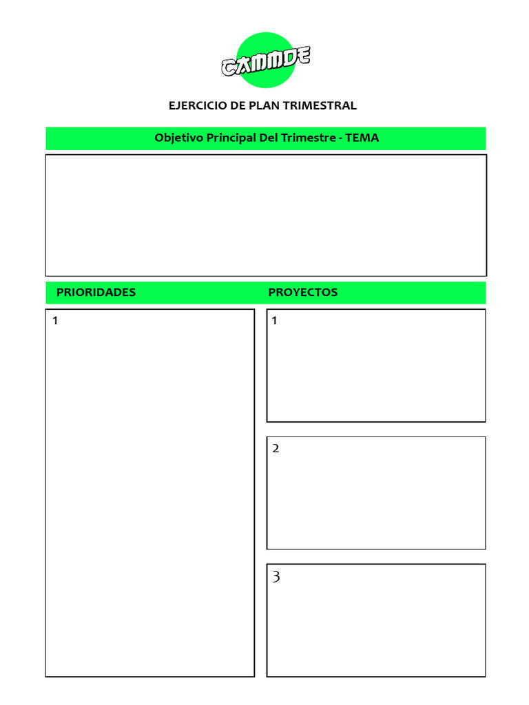 Ejercicio de Plan Trimestral | PDF