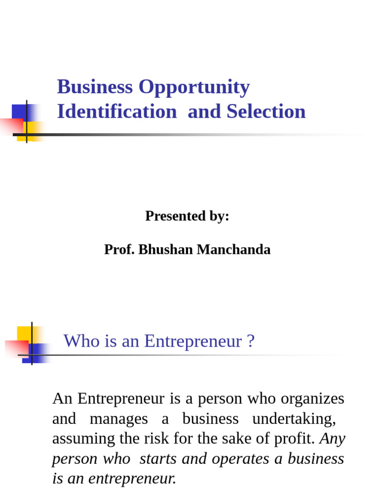 Business Opportunity Identification Guide | PDF | Entrepreneurship ...