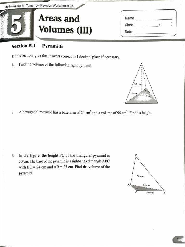 Area and Volume | PDF