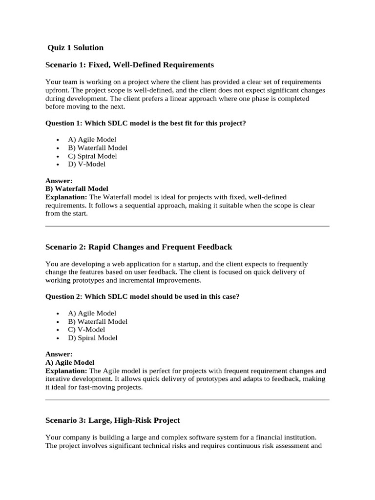 SDLC Activity solutions | PDF | Software Development Process | Agile ...