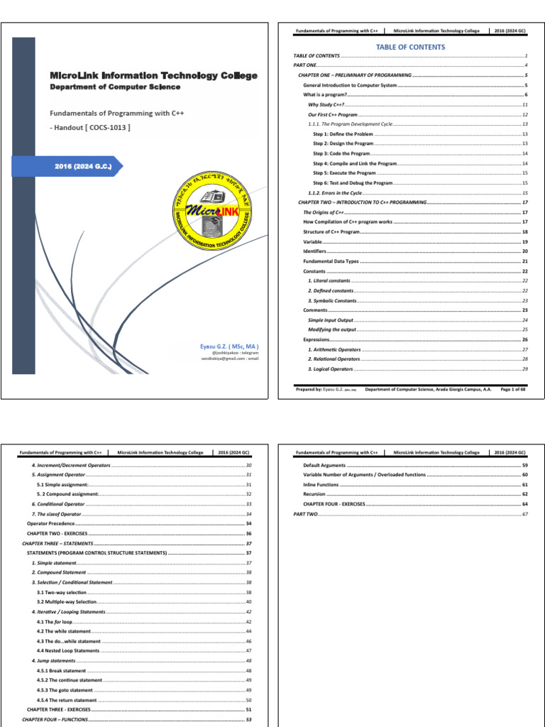 Chapter 2 Ml Fundamentals Of Programming With C Handout V2 3 Pdf Integer Computer Science