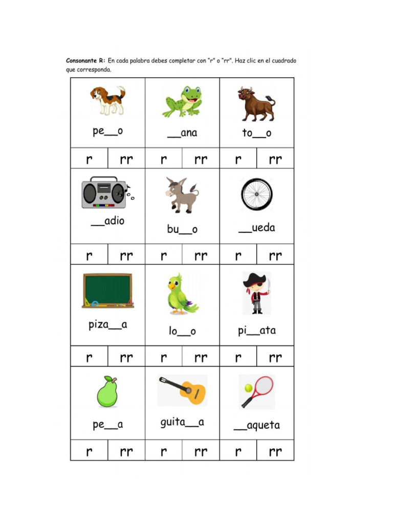 Fonema RR Actividades | PDF
