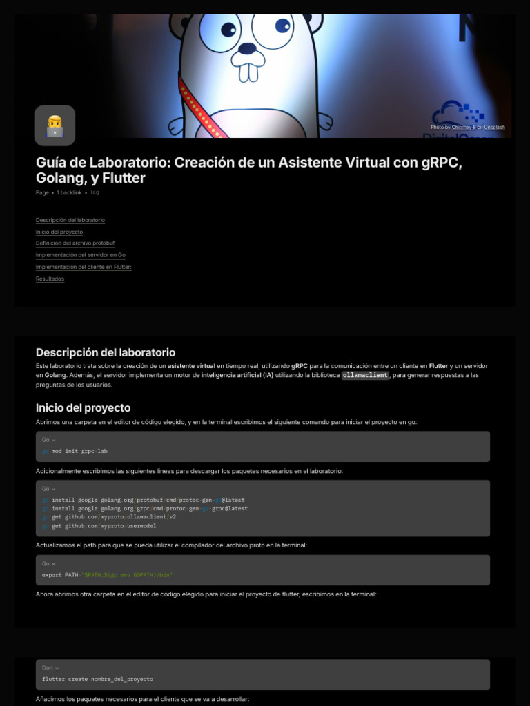Guía de Laboratorio Creación de Un Asistente Virtual Con GRPC, Golang, y Flutter | PDF ...