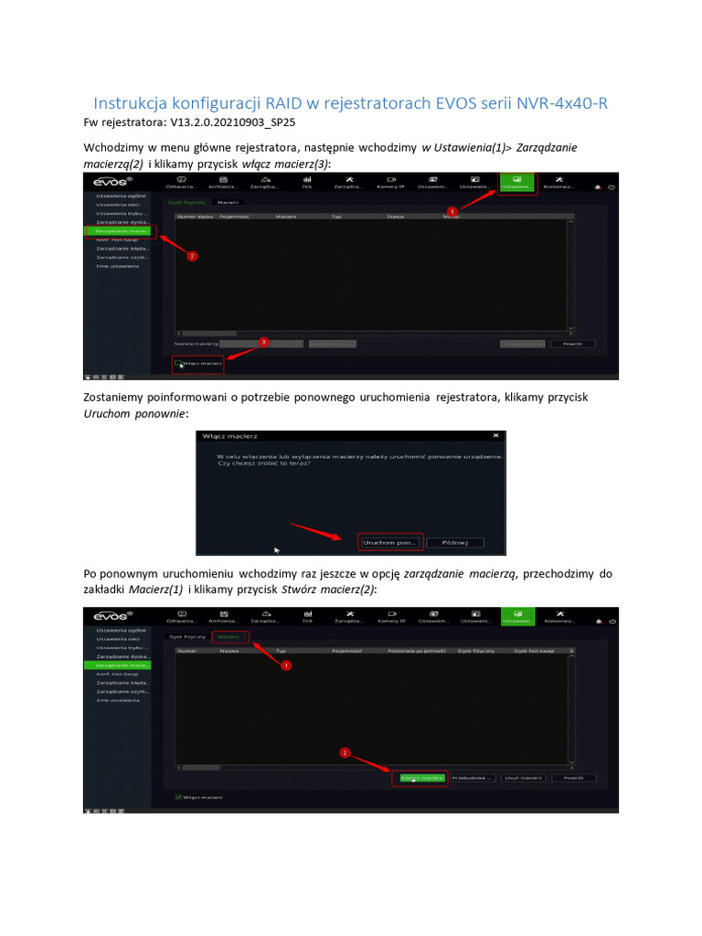 07 Instrukcja Konfiguracji RAID W Rejestratorach EVOS | PDF