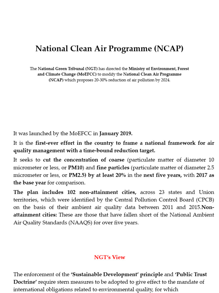 National Clean Air Programme (NCAP) | PDF | Particulates | Air Pollution