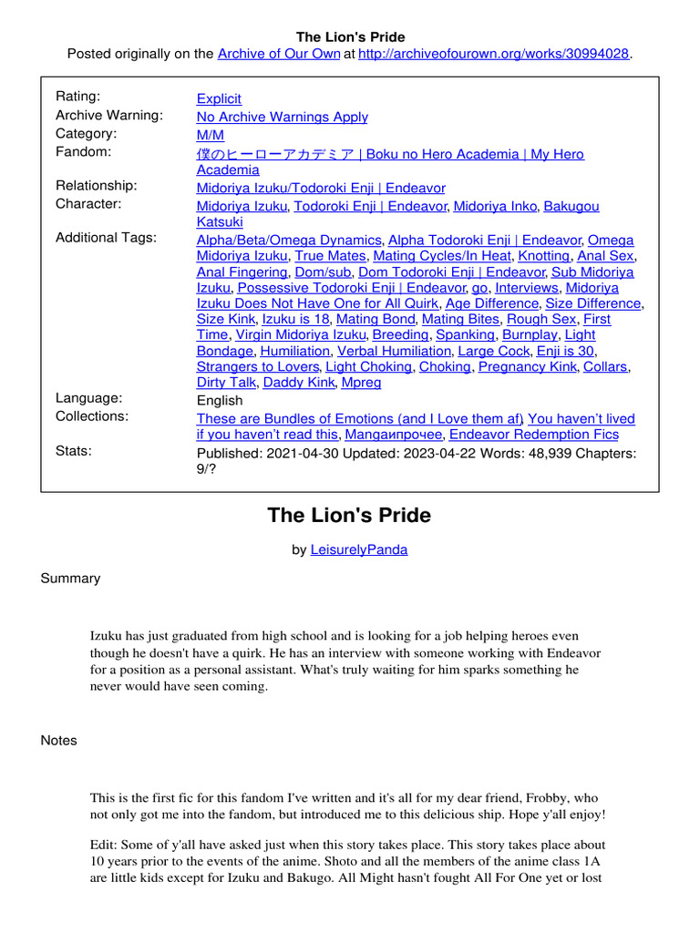 The Lions Pride | PDF | Odor