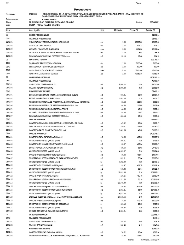 acu estructuras | PDF | Hormigón | Bienes raíces