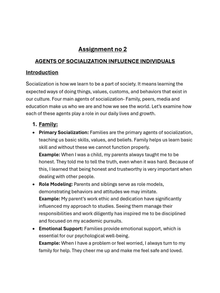 Agents of Socialization Explained | PDF | Socialization | Community