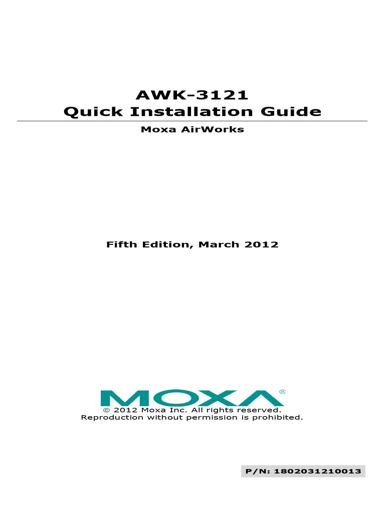 AWK-3121 Quick Install Guide | PDF | Electrical Connector | Wireless Lan