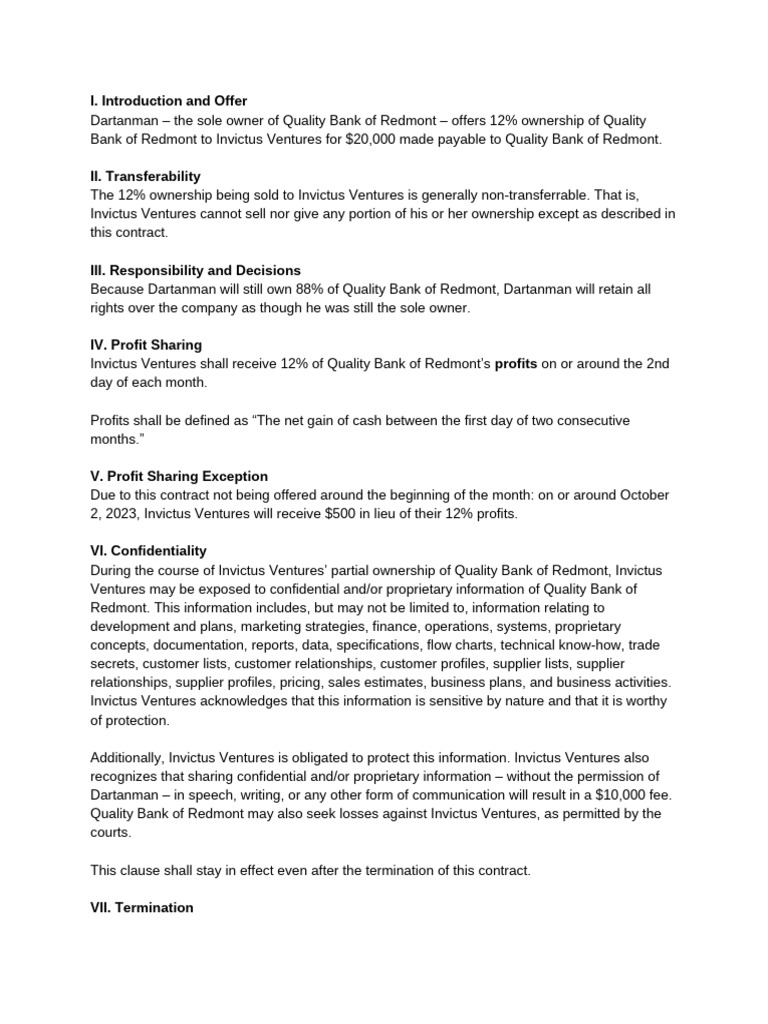 QBOR Stakeholder Contract | PDF | Business | Justice