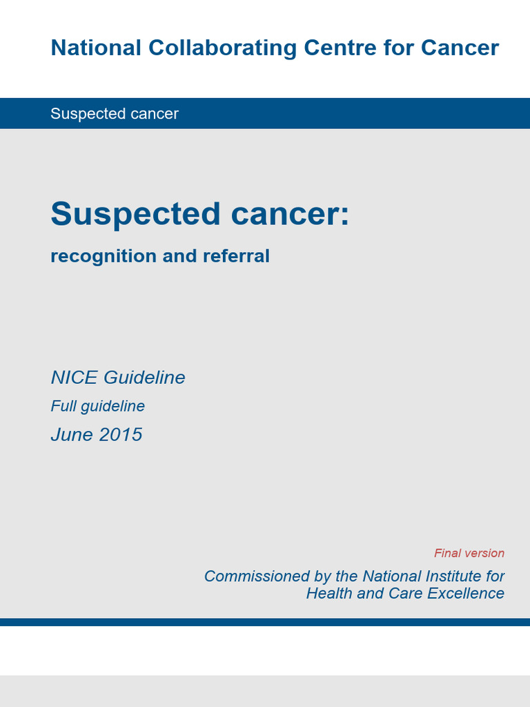 NG12 | PDF | Systematic Review | Meta Analysis