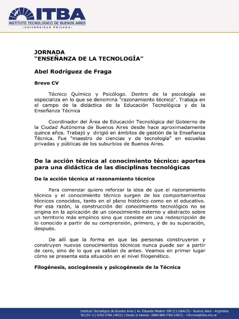 Abel Rodríguez de Fraga - ITBA | PDF