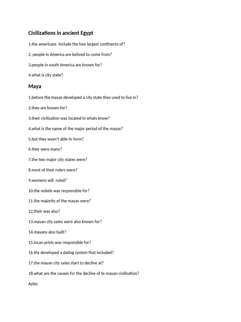 Civilizations in Ancient Egypt | PDF | Politics | Travel