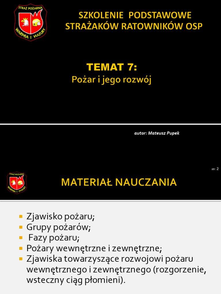 T07 Pozar I Jego Rozwoj | PDF
