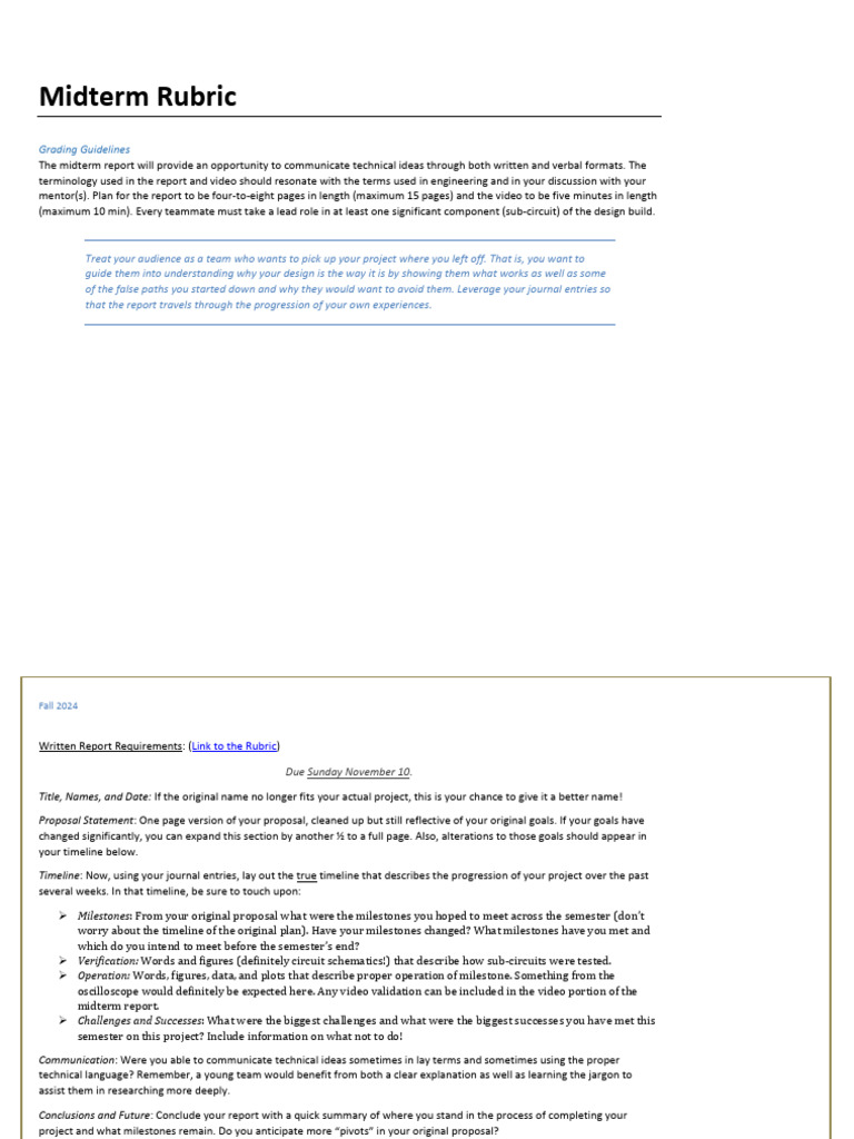Midterm Rubric FA24 Updated-1 | PDF | Cognitive Science | Human Communication