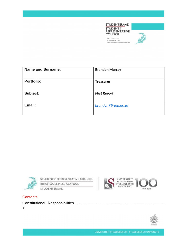 Treasurer Report 1 | PDF