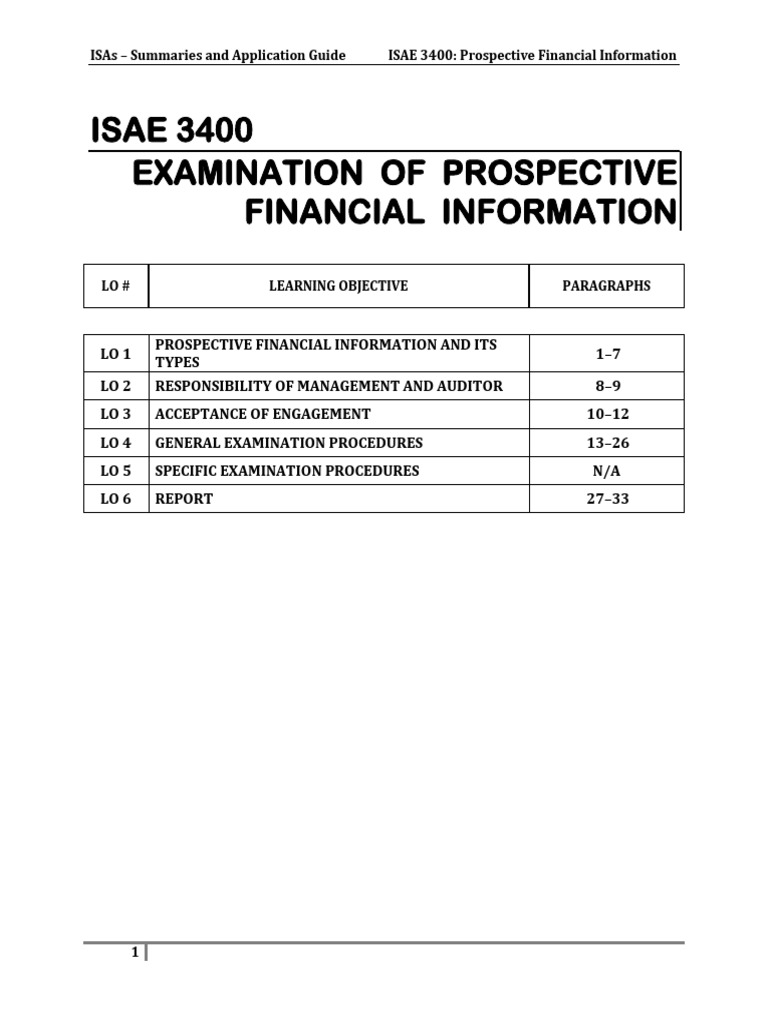 3400 Examination of Prospective Financial Information | PDF | Financial ...