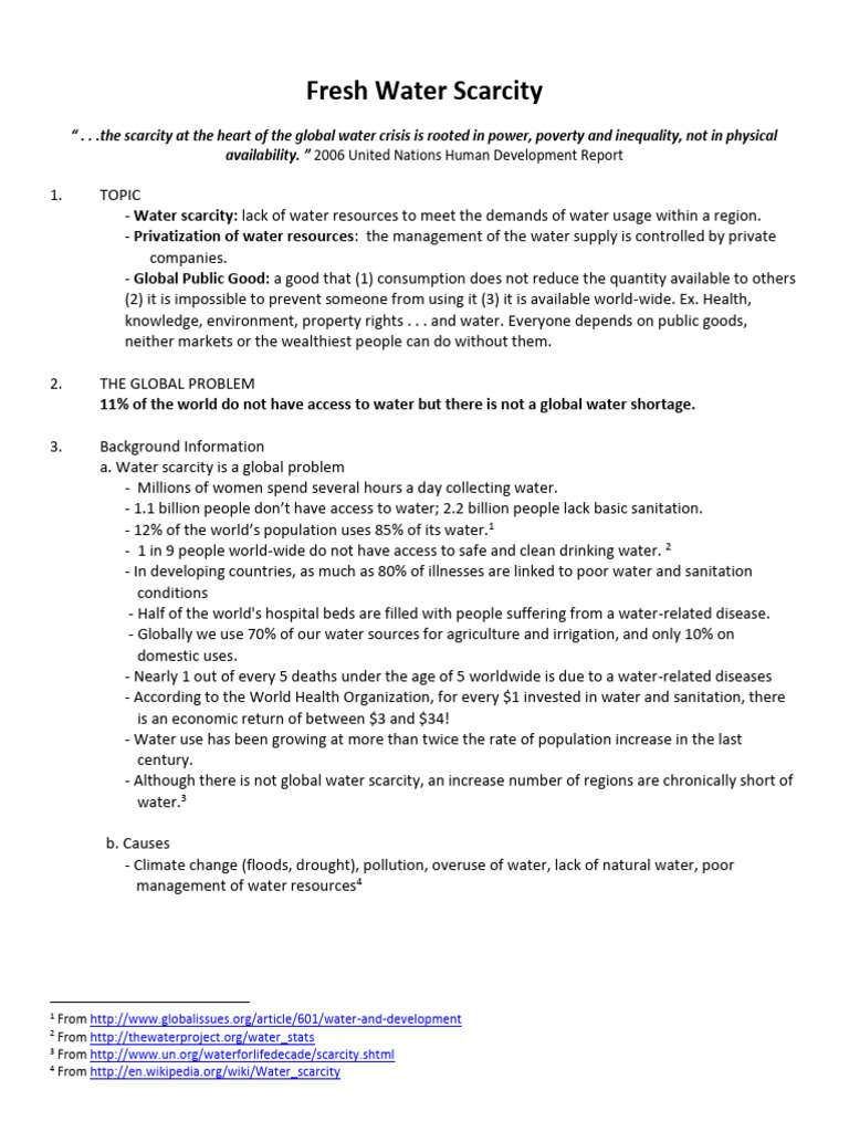 Understanding Water Scarcity Issues | PDF | Water Scarcity | Water