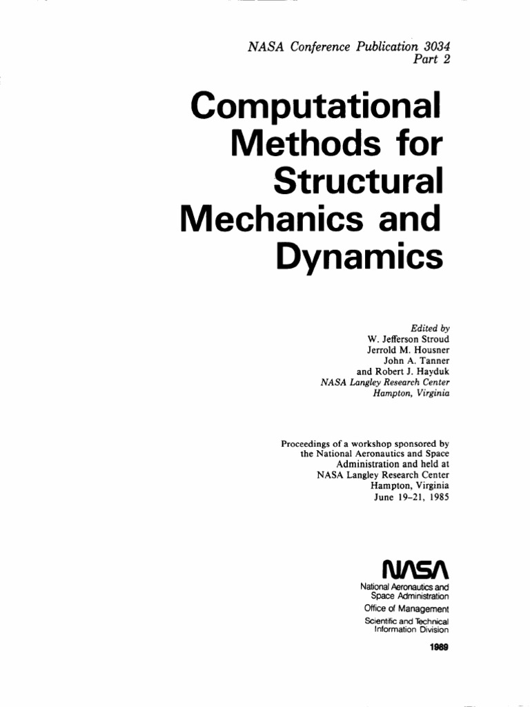 Computational Methods Structural Mechanics and Dynamics: Conference ...