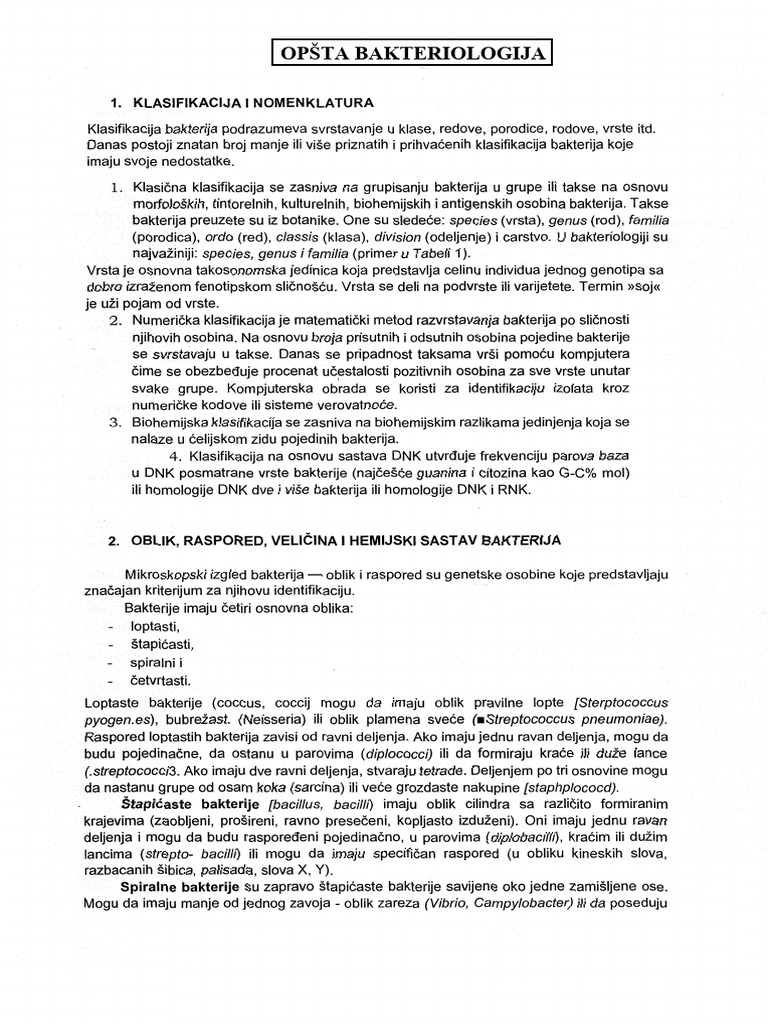 1.opsta Bakteriologija (Sva Ispitna Pitanja Po Redu) - Ilija Tadic 11.05.2017 | PDF