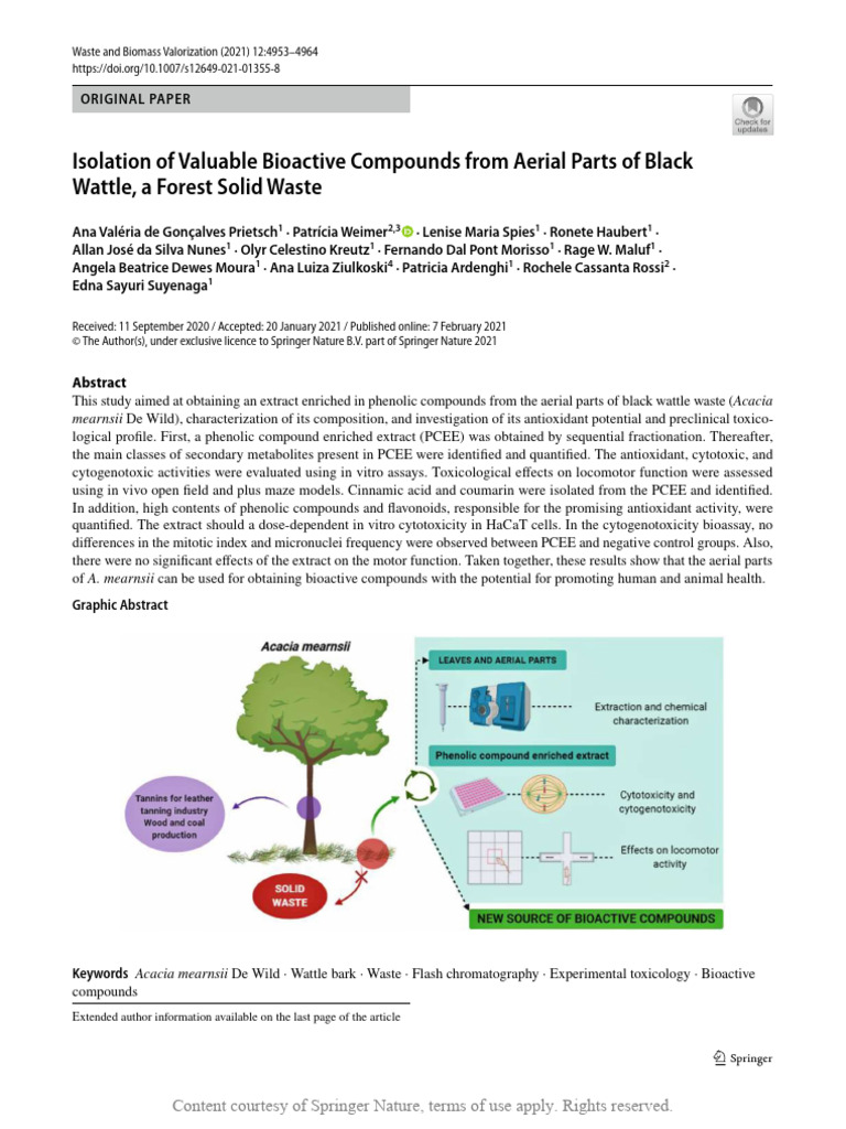 Isolation of Valuable Bioactive Compounds From Aer | PDF | Polyphenol ...