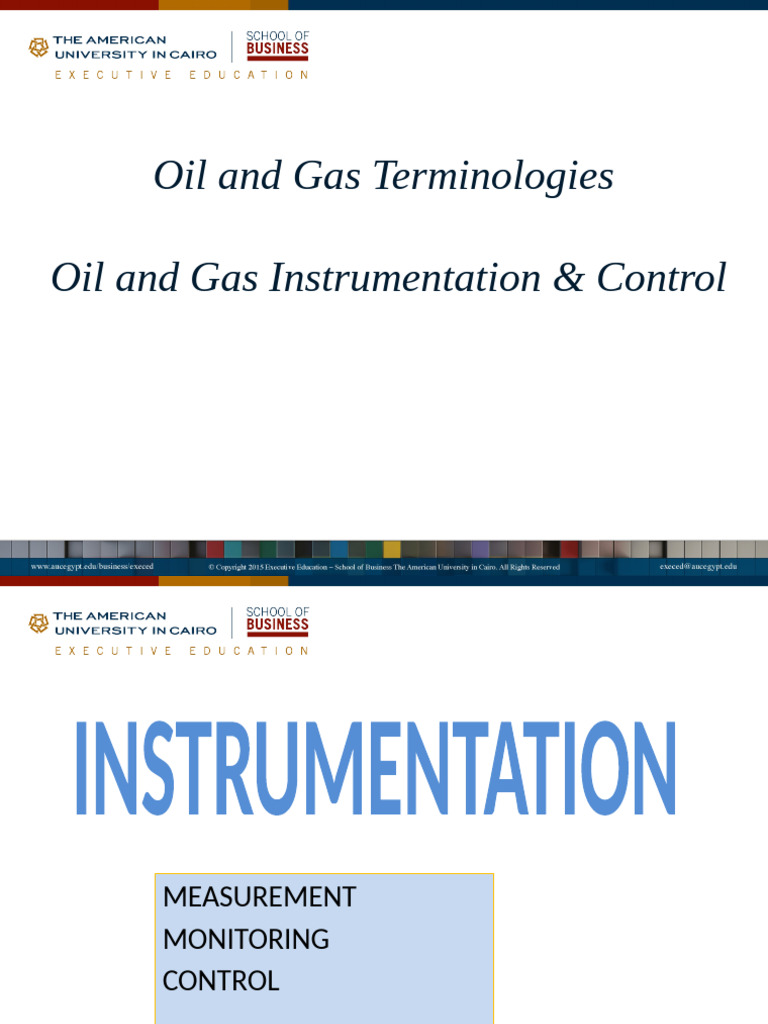E Oil and Gas Terminologies Instrumentation and Control New | PDF ...