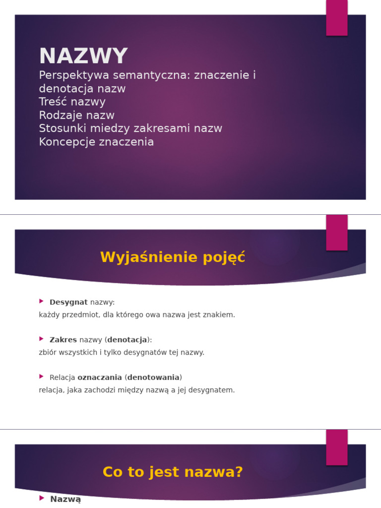 Wykład Nazwy | PDF