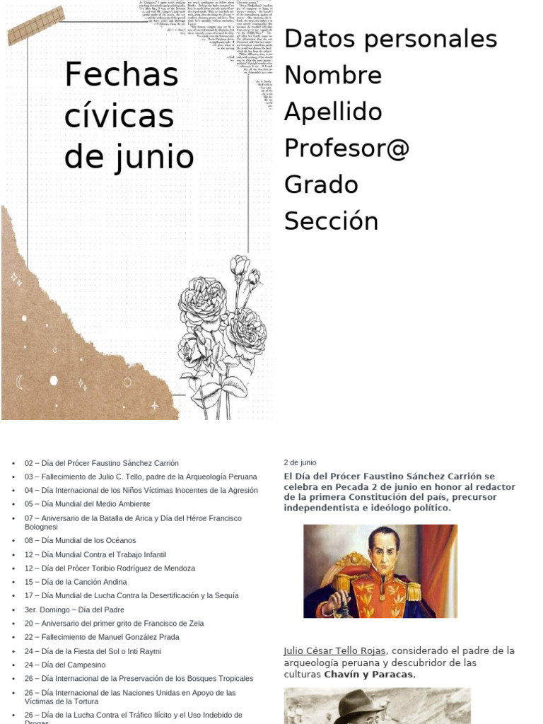 Fechas Cívicas | PDF | Perú