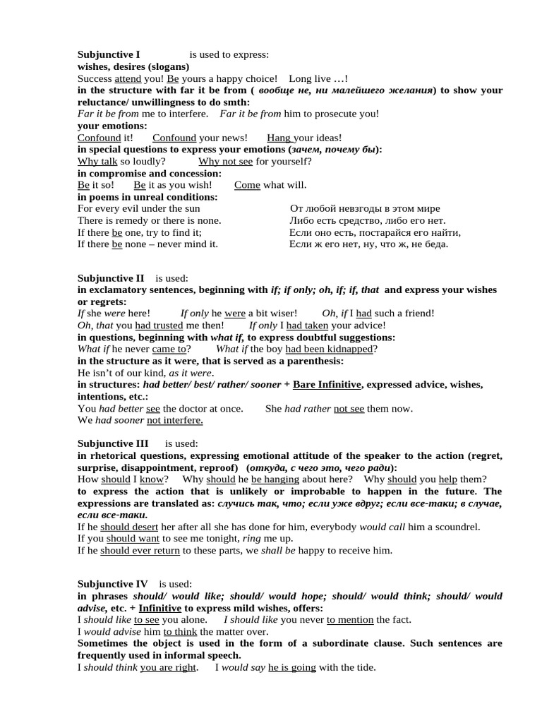 Subjunctive Mood | PDF | Verb | Linguistics