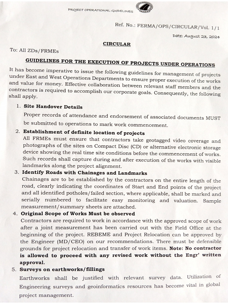 Guidelines For Project Implementation | PDF