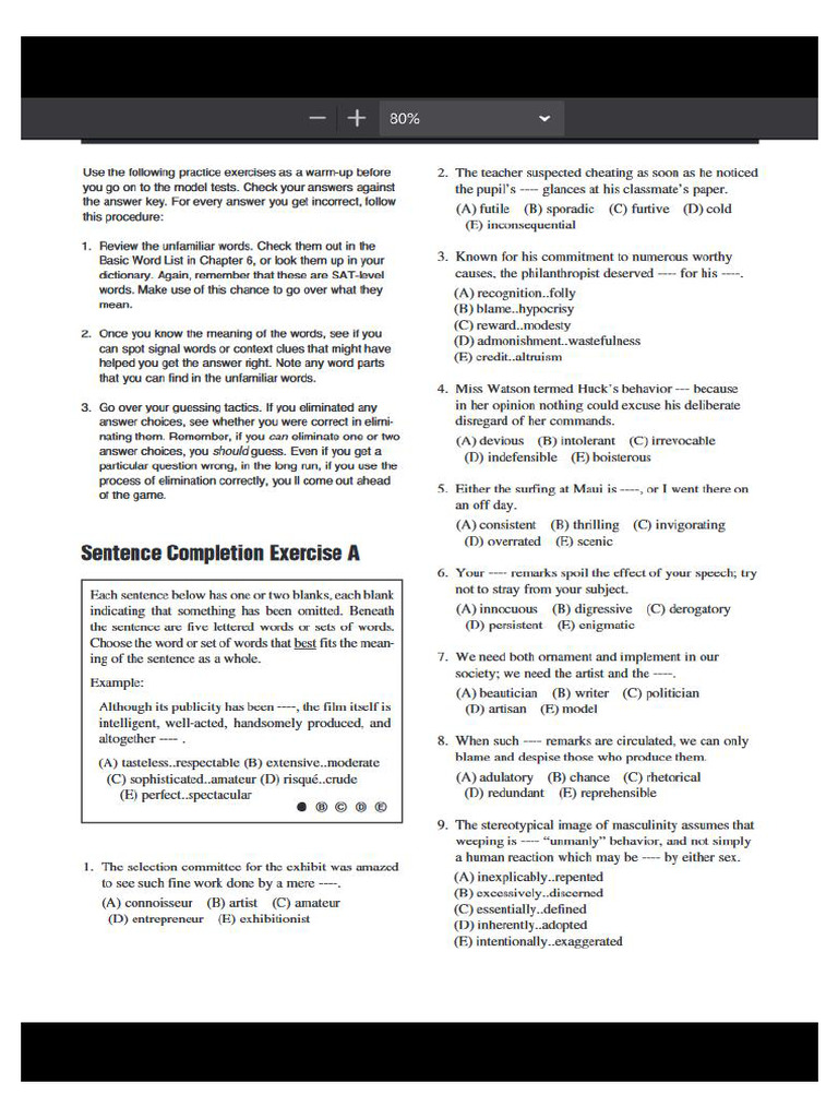 Barrons SAT VocabPractice | PDF