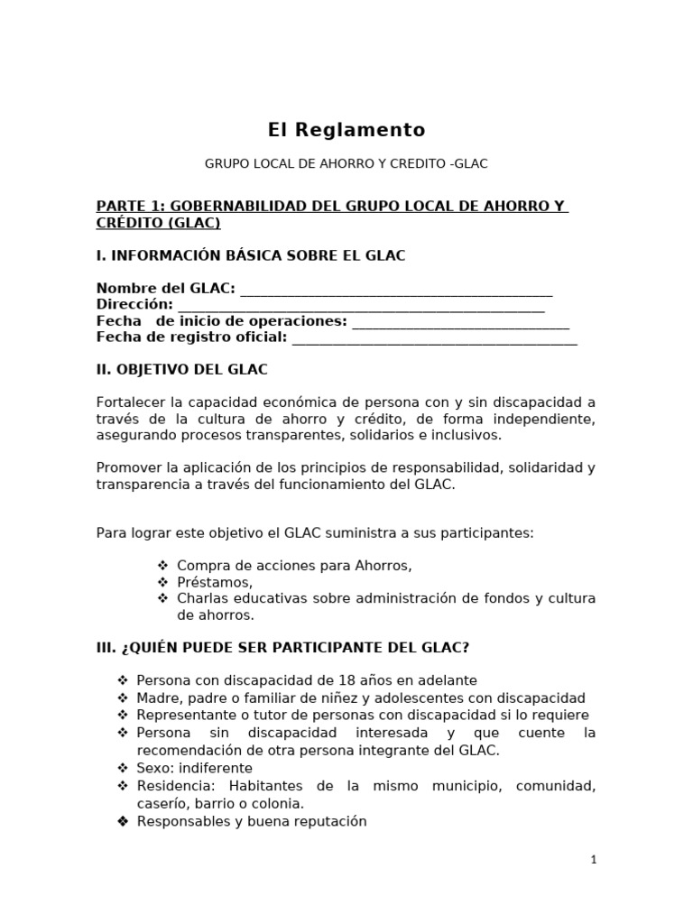 Reglamento GLAC Actualizado 2022 | PDF | Interés