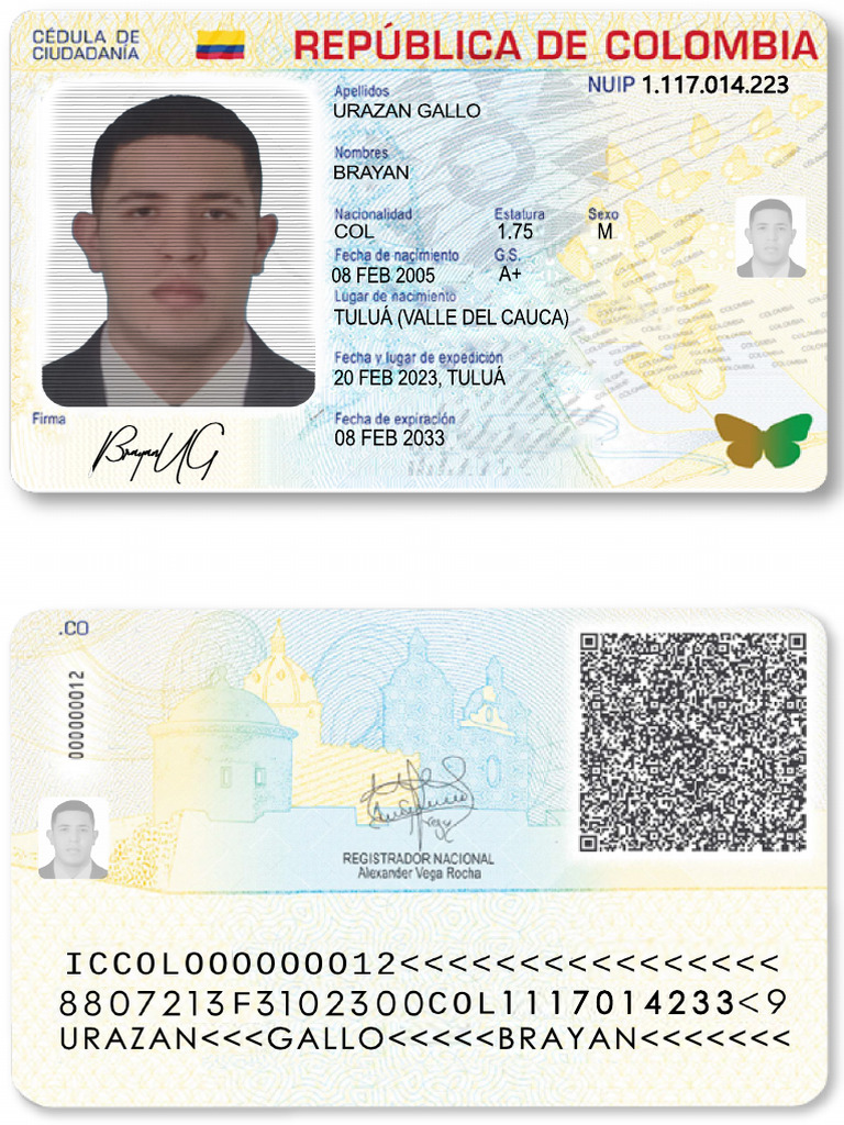 Documento de Identidad - Brayan Urazan Gallo | PDF