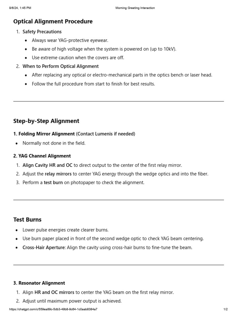 Optical Alignment Re-Writing | PDF