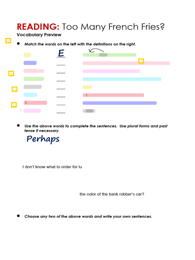 Reading Too Many French Fries 20220704 | PDF | Linguistics