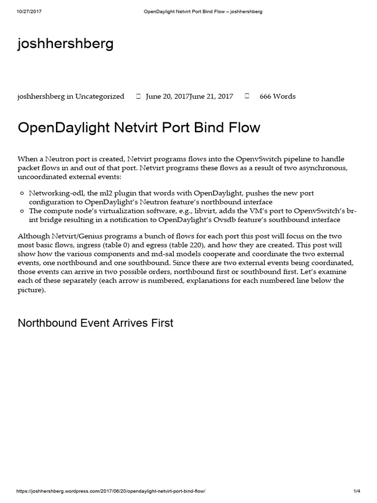 OpenDaylight Netvirt Port Bind Flow - Joshhershberg | PDF | Information ...