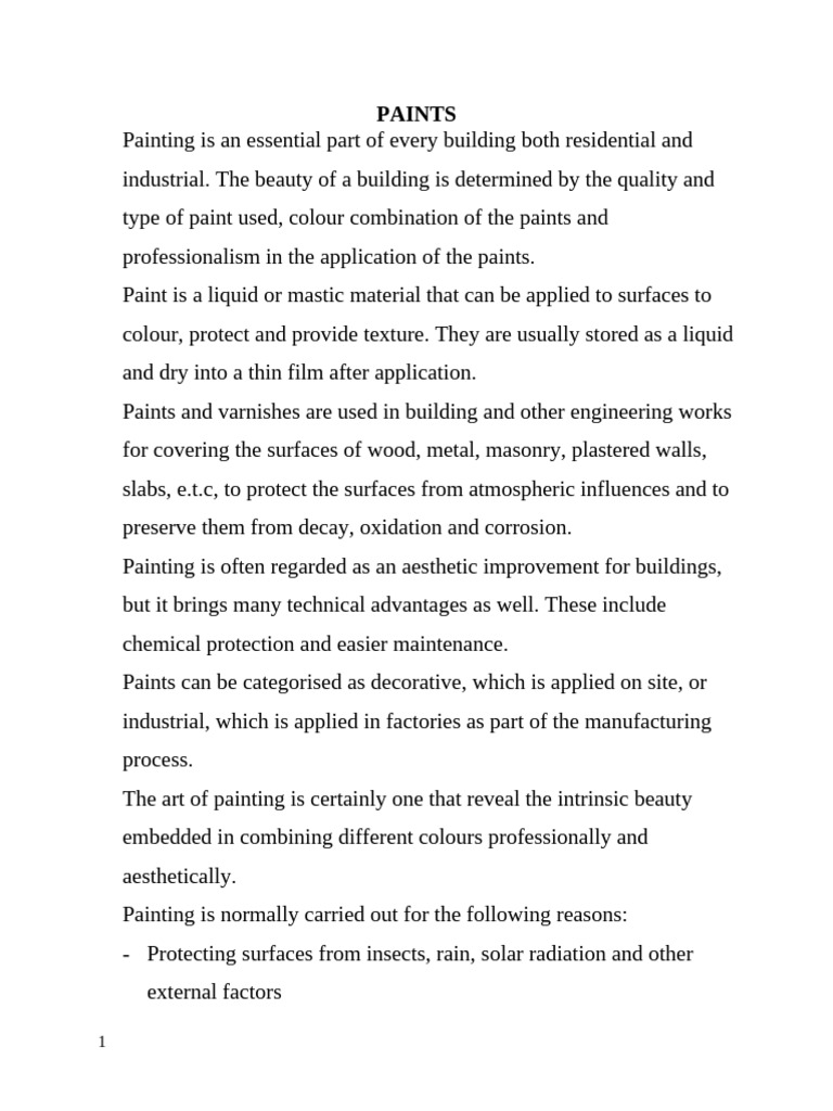 PAINTS-1 | PDF | Paint | Materials