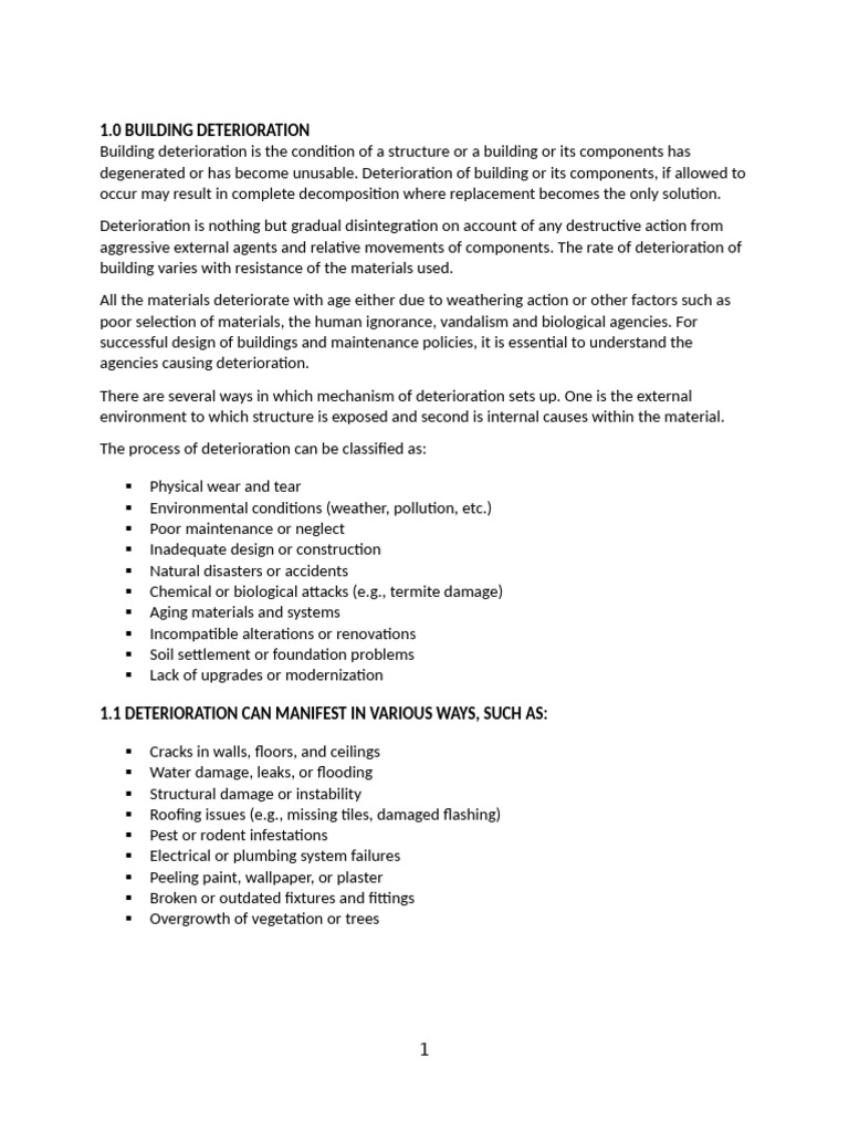 Building Deterioration 1 | PDF | Concrete | Corrosion