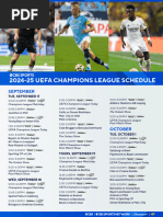 UEFA Champions League 2024/25 Schedule | PDF | Fc Barcelona | Team Sports