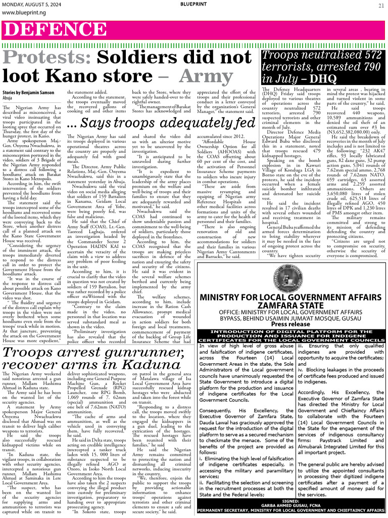Blueprint Epaper 5th August 2024 | PDF | Rocket Propelled Grenade ...